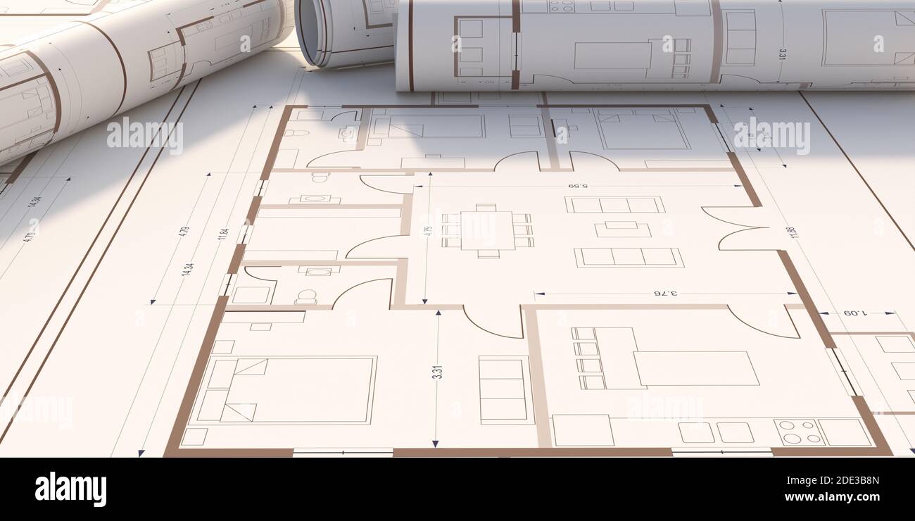 Real estate, housing project construction concept. Residential building ...