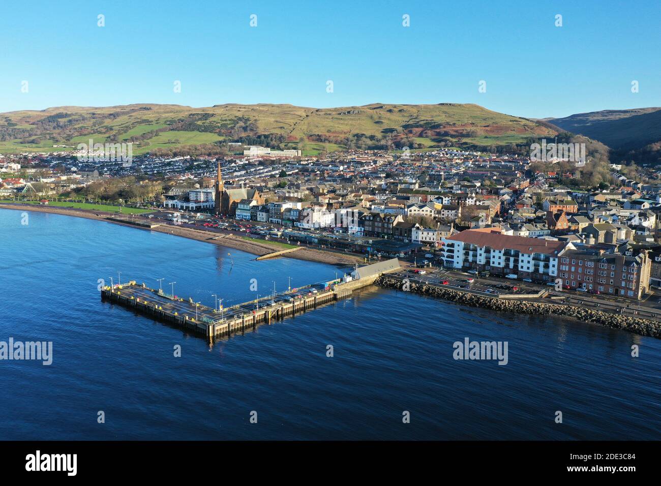 Aerial drone view of Largs, North Ayrshire Scotland Stock Photo - Alamy