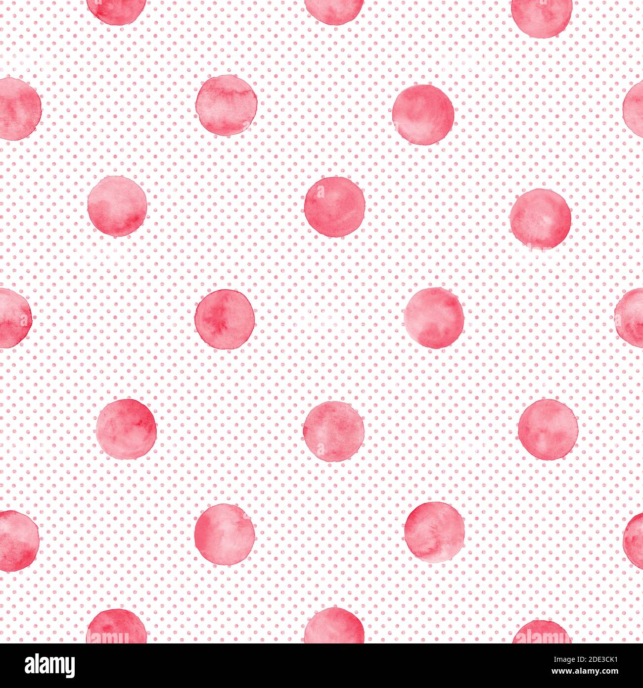 Polka dot red watercolor seamless pattern. Abstract watercolour color ...