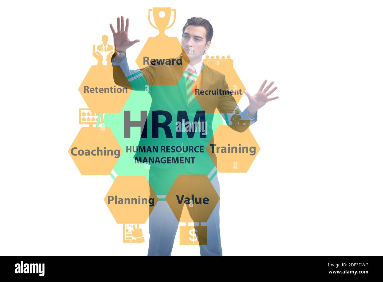 HRM - Human resource management concept with the businessman Stock ...