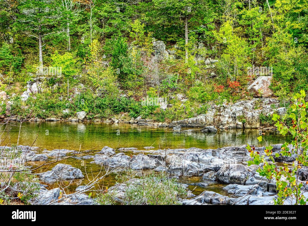 A small pond surrounded by rocks and greenery at daytime - perfect for ...