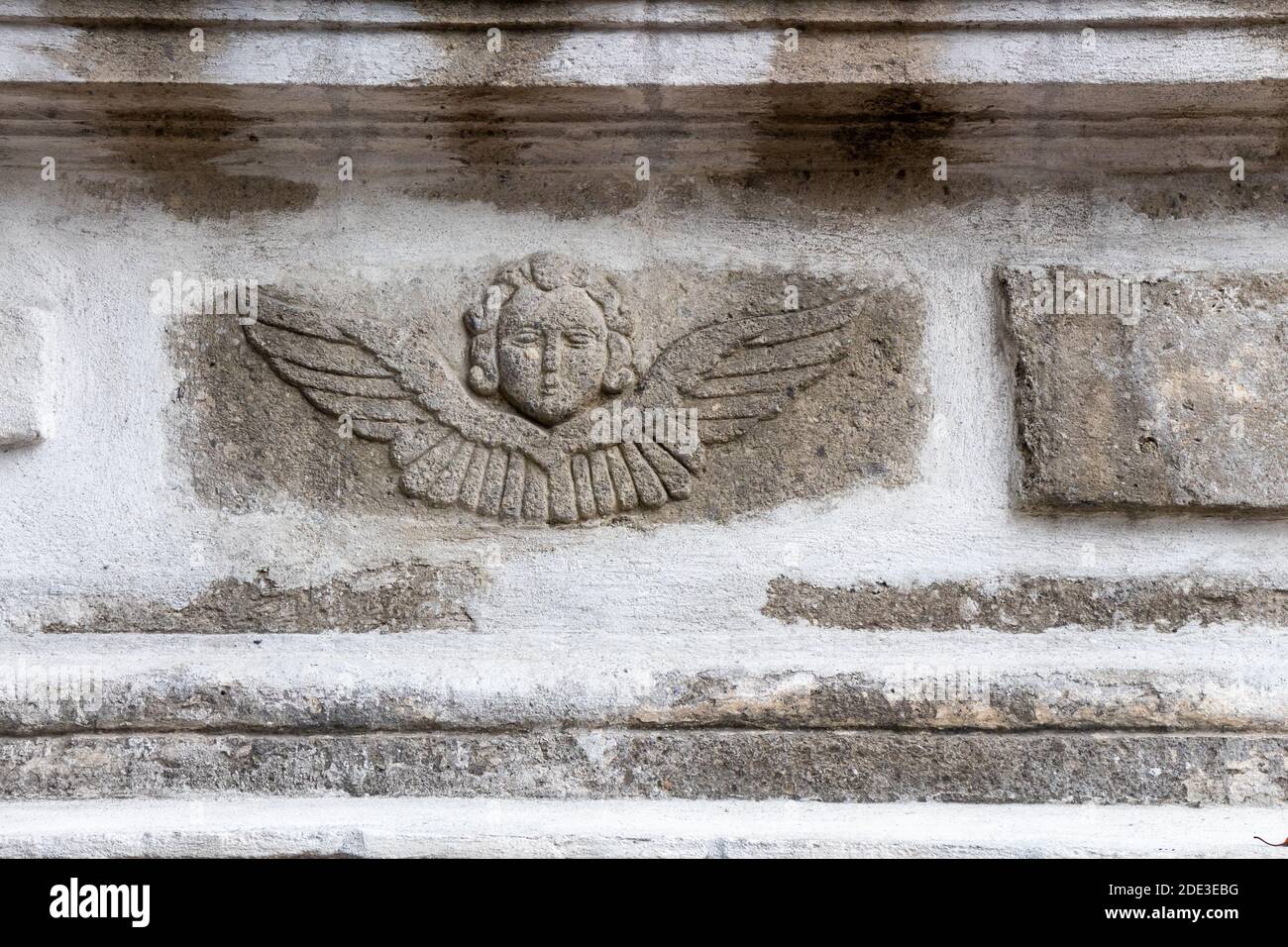 Angel bas relief inside the Spanish colonial era Paco Cemetery in ...