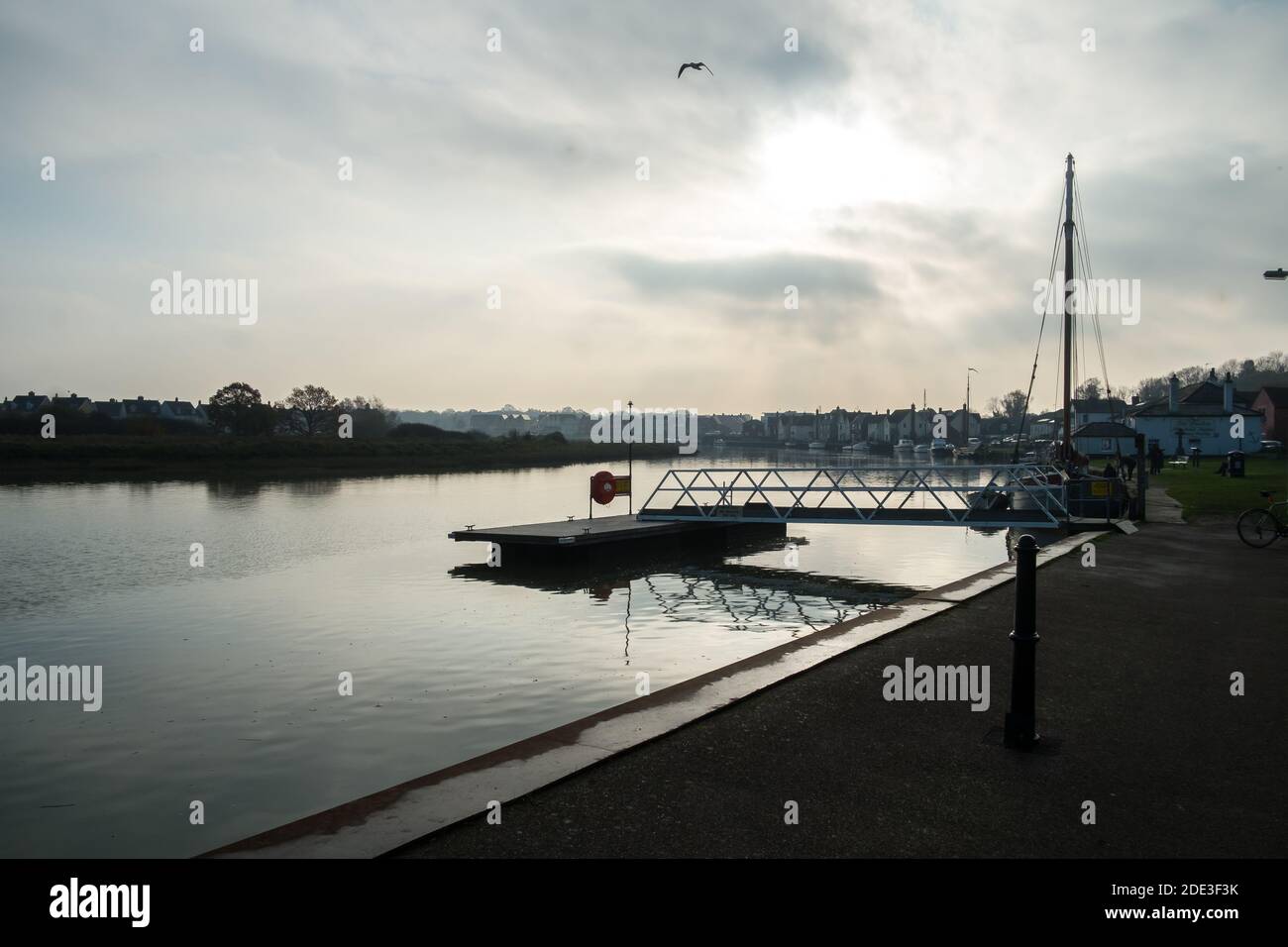 The River Colne front as it flows through the small Essex village of ...