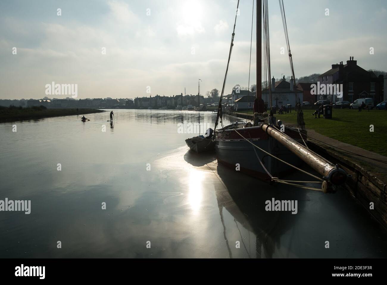 The River Colne front as it flows through the small Essex village of ...