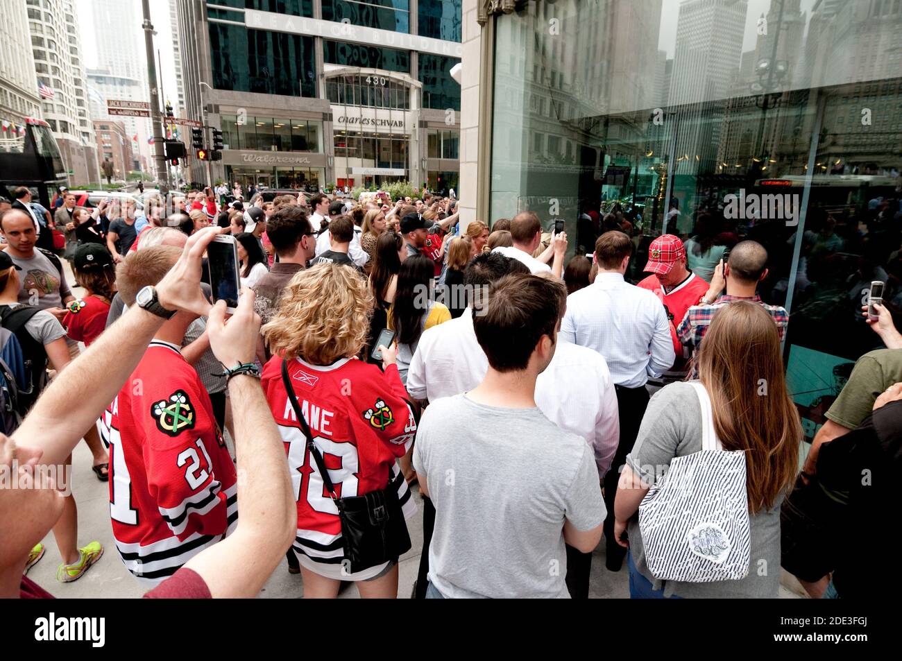 Chicago, USA. 25 Jun, 2013. Blackhawk fans gathered at the Tribune ...