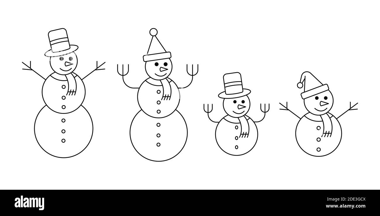 Snowman vector illustration isolated on white background. Christmas ...