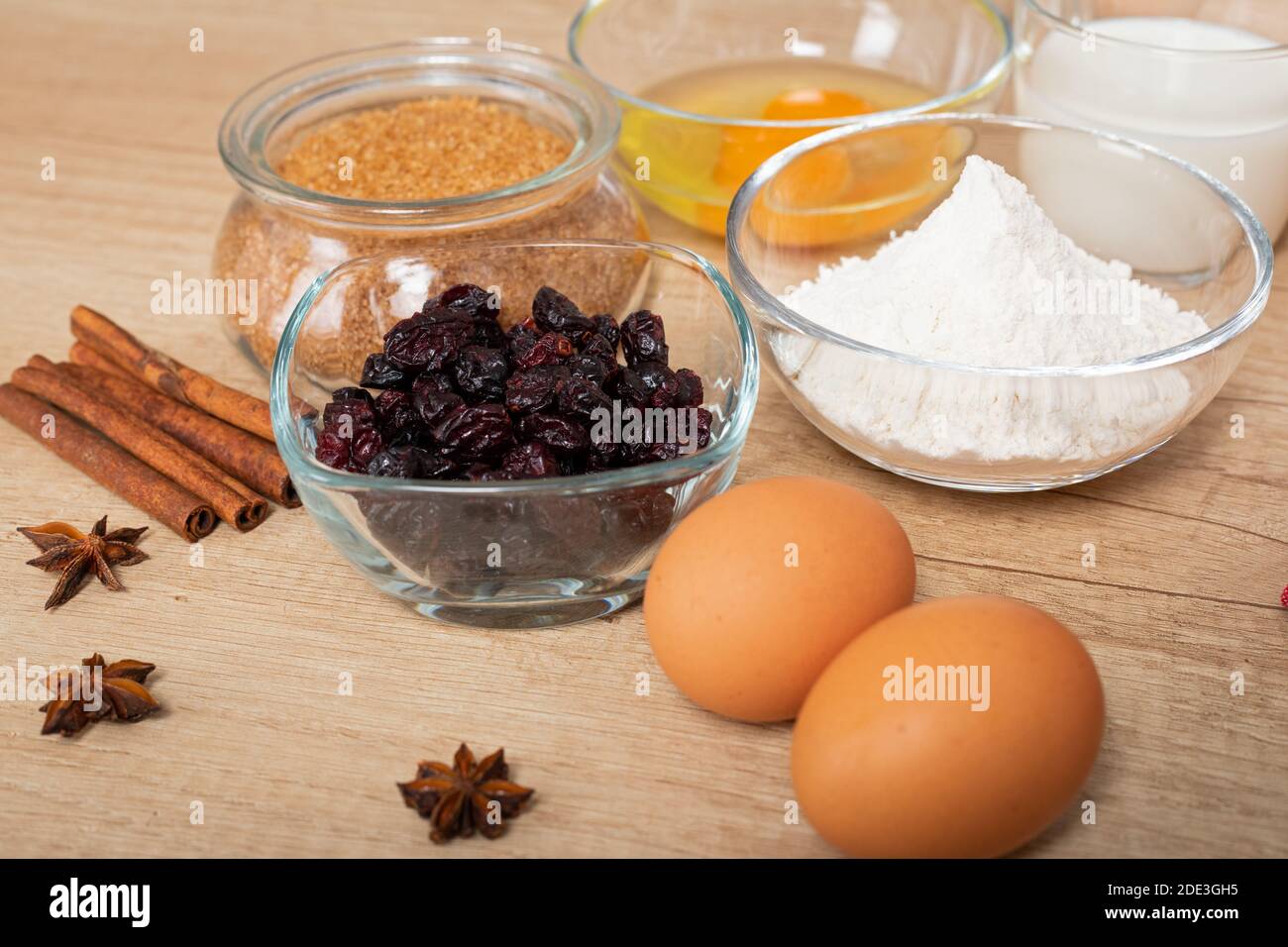 Homemade gingerbread ingredients on wooden table - Advent activity ...