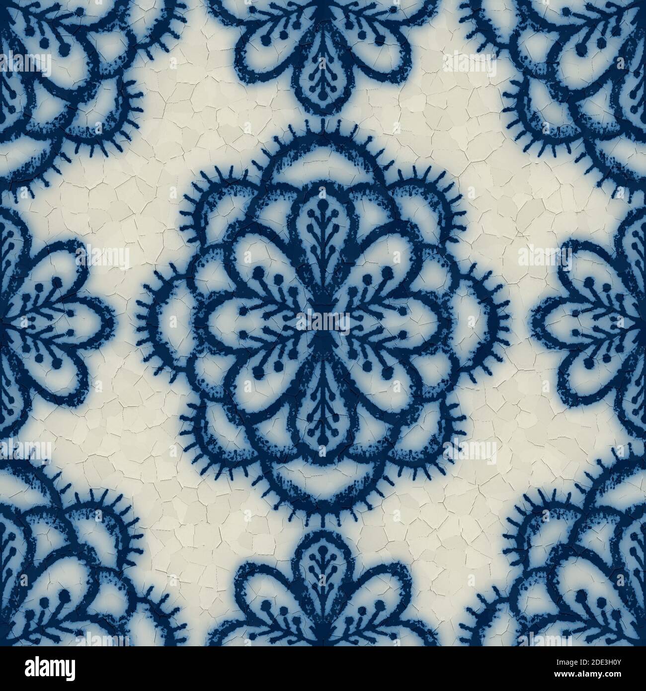 Seamless cracked blue and white ceramic design Stock Photo - Alamy