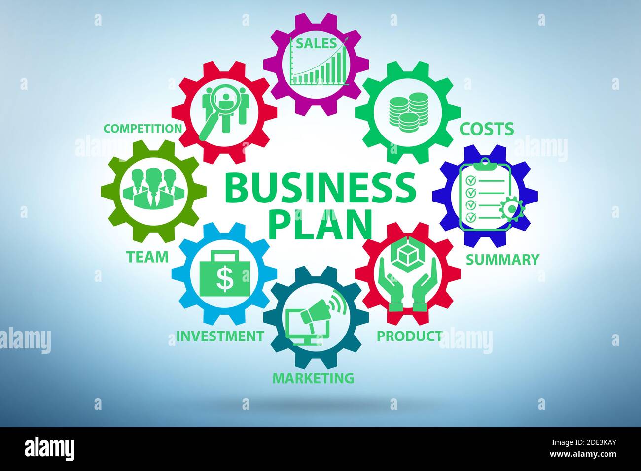 Business plan concept illustration with the key elements Stock Photo ...