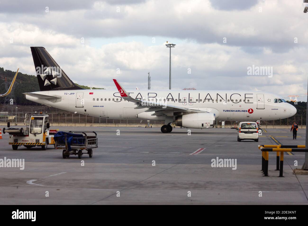 Airbus A320 aircraft of Turkish Airlines ready to take off on the ...