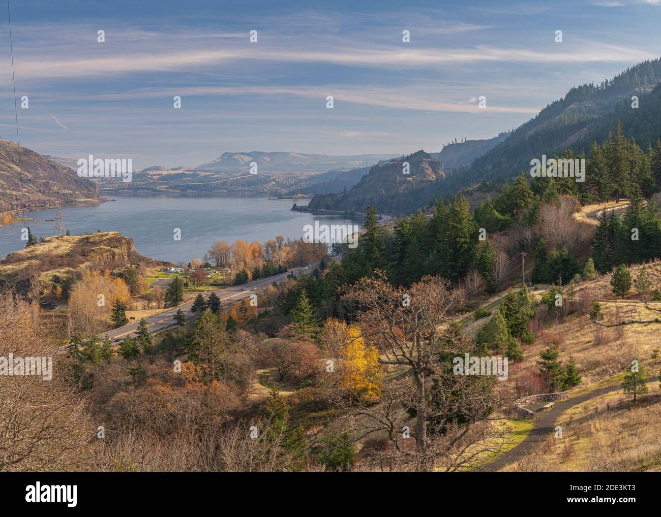 Columbia Gorge and Hood river countryside panorama view Oregon state ...