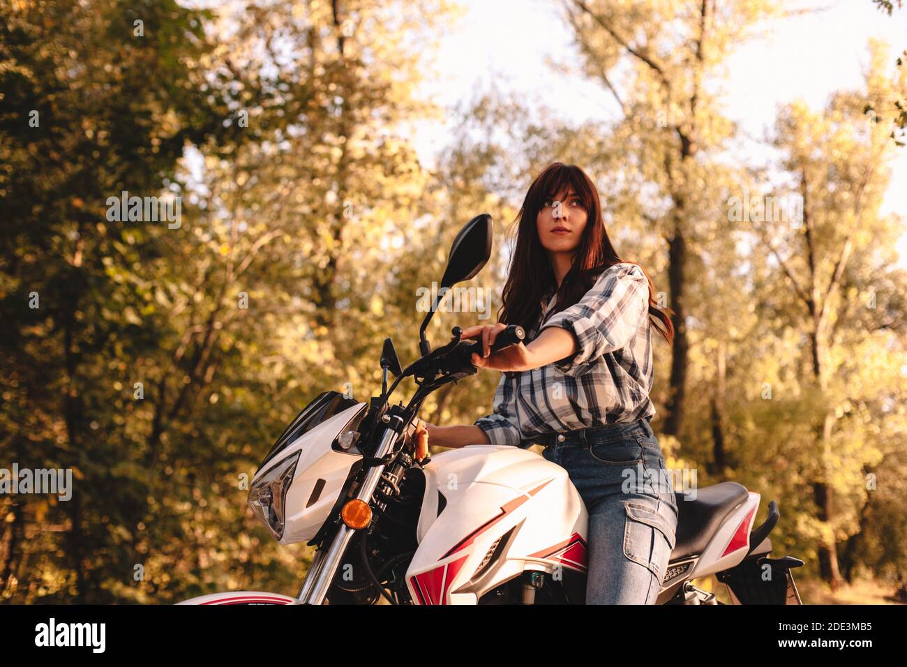 Biker Riding Motorcycle Low Angle High Resolution Stock Photography and ...