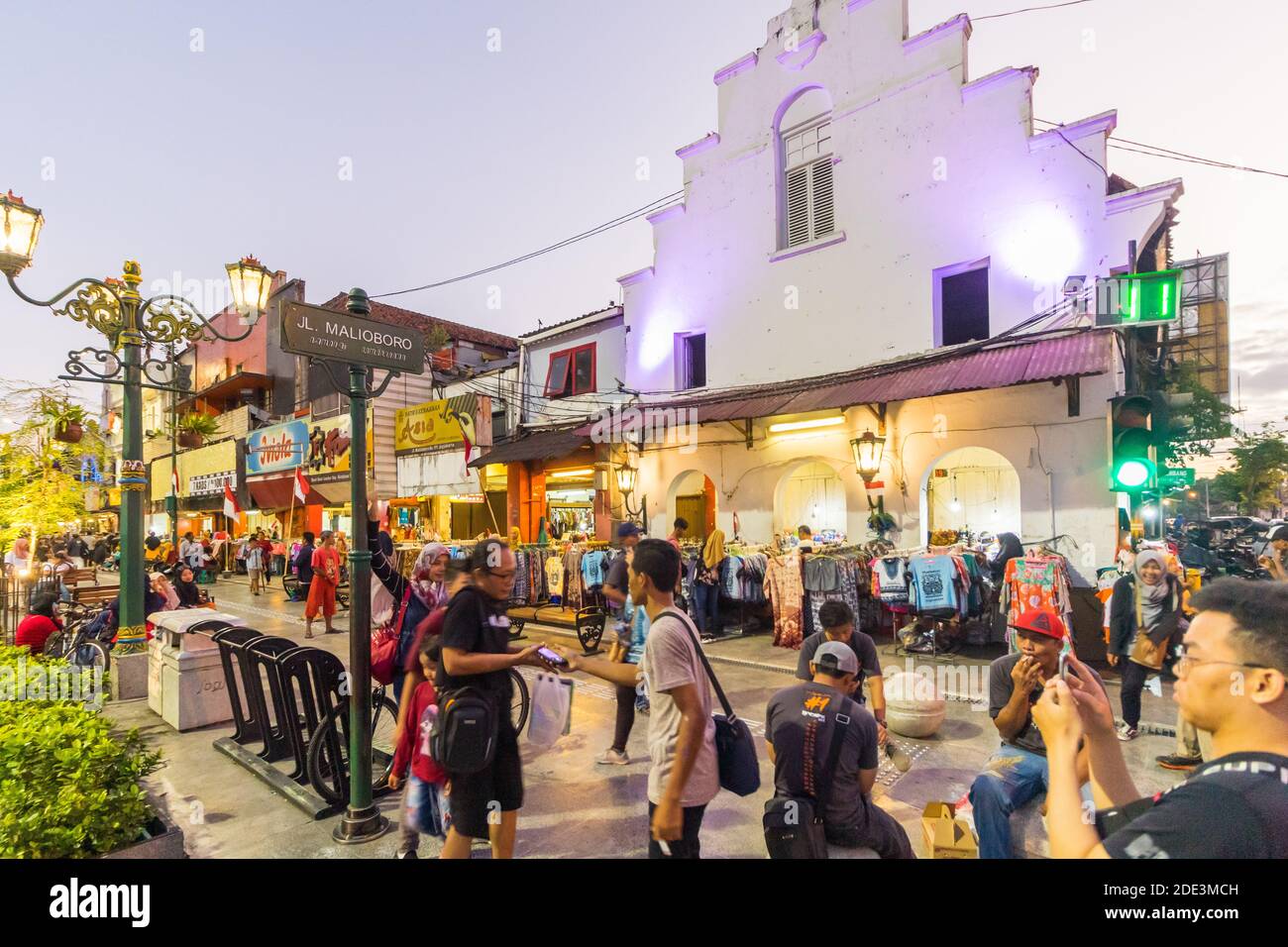 The lively street in Jalan Malioboro in Yogyakarta Indonesia Stock ...