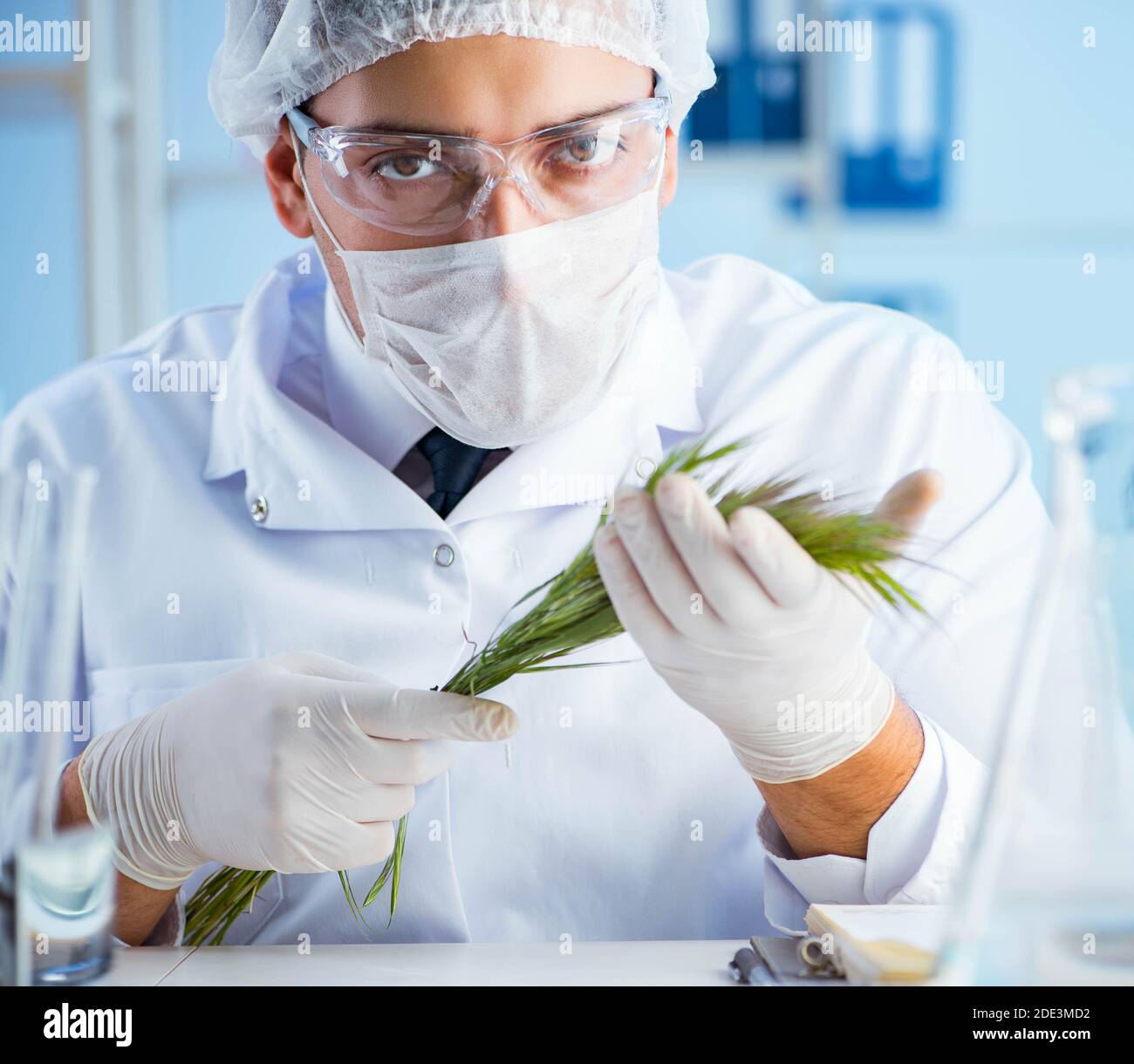 The biotechnology concept with scientist in lab Stock Photo - Alamy