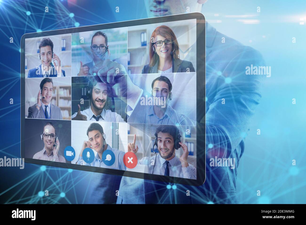 Concept of remote video conferencing during the pandemic Stock Photo ...