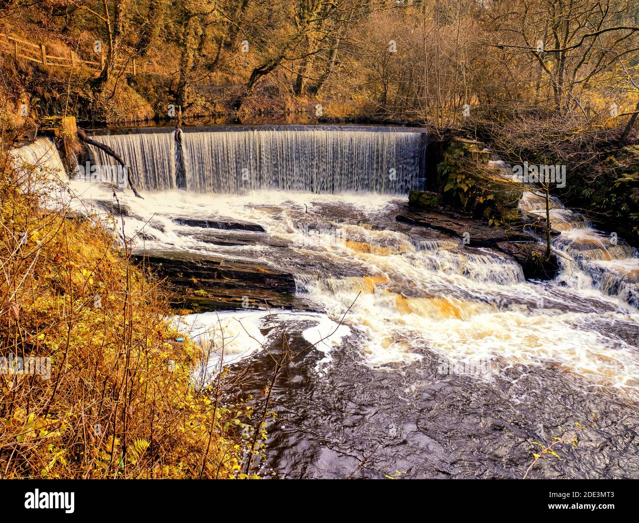 Birkacre Weir at Yarrow Valley Country Park covers over 300 hectares ...