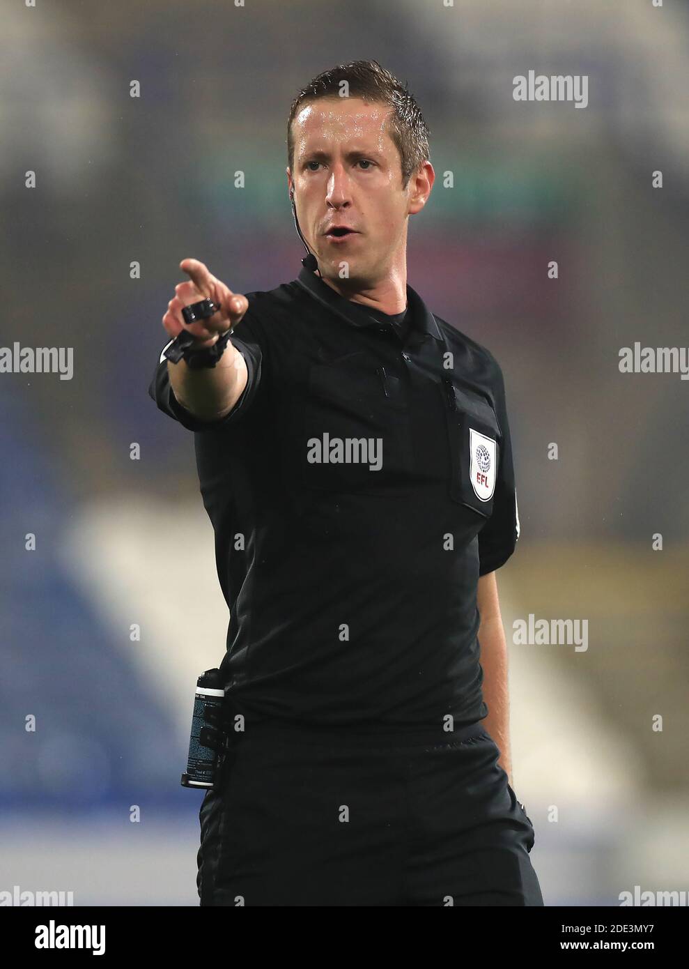 Match referee John Brooks during the Sky Bet Championship match at John ...