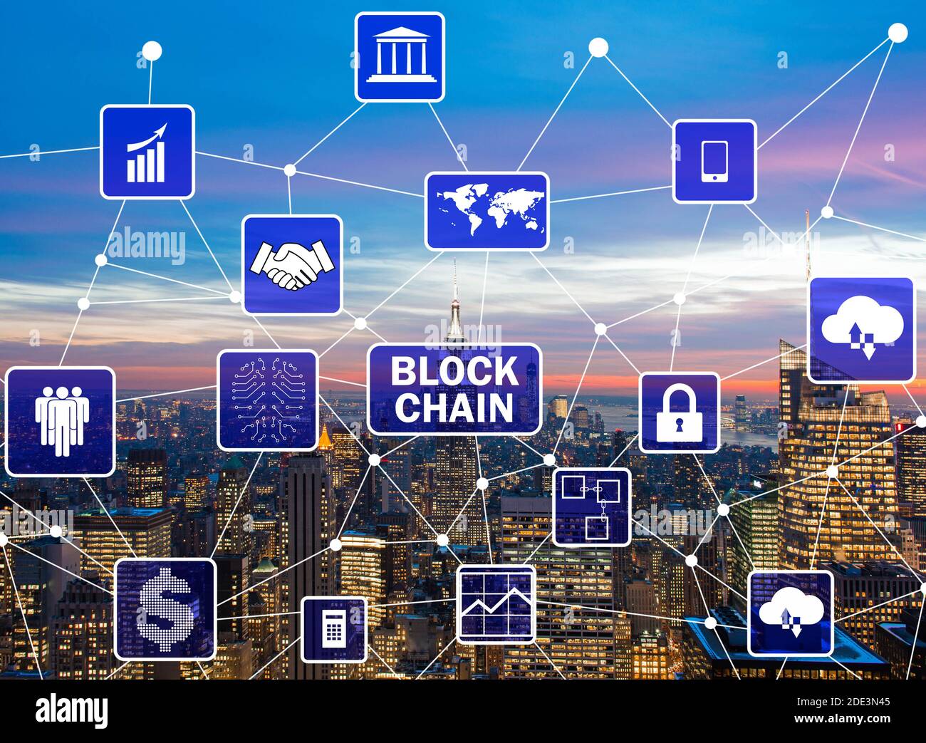 The blockchain concept in database management Stock Photo - Alamy
