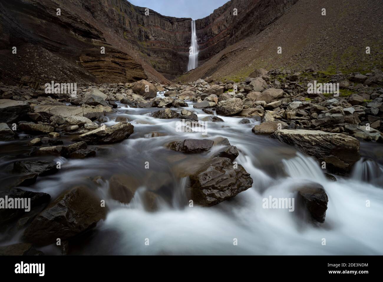 Hengifoss waterfall, eastern Region, Iceland Stock Photo - Alamy