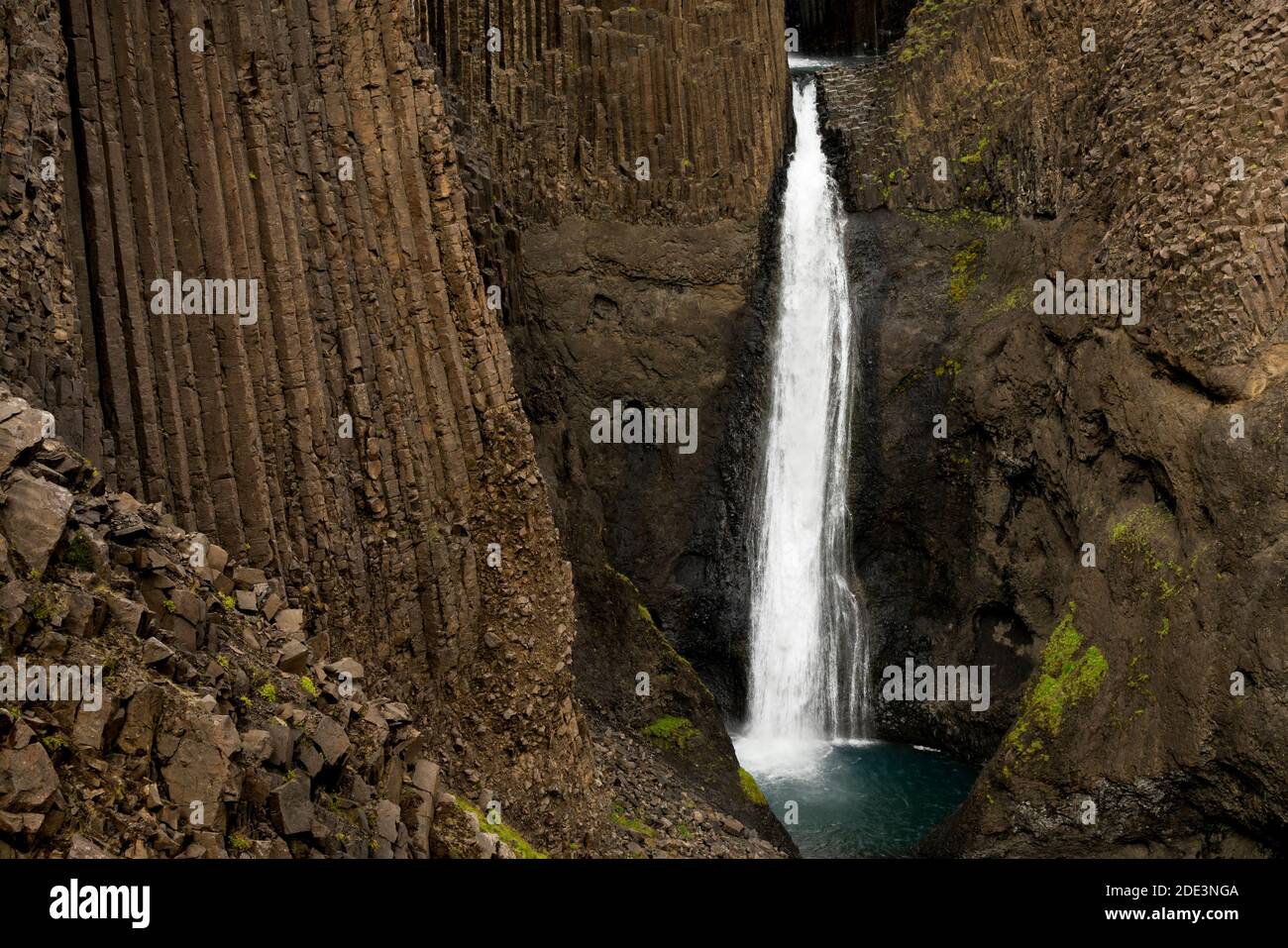 Litlanesfoss Waterfall With Basalt Columns High Resolution Stock ...