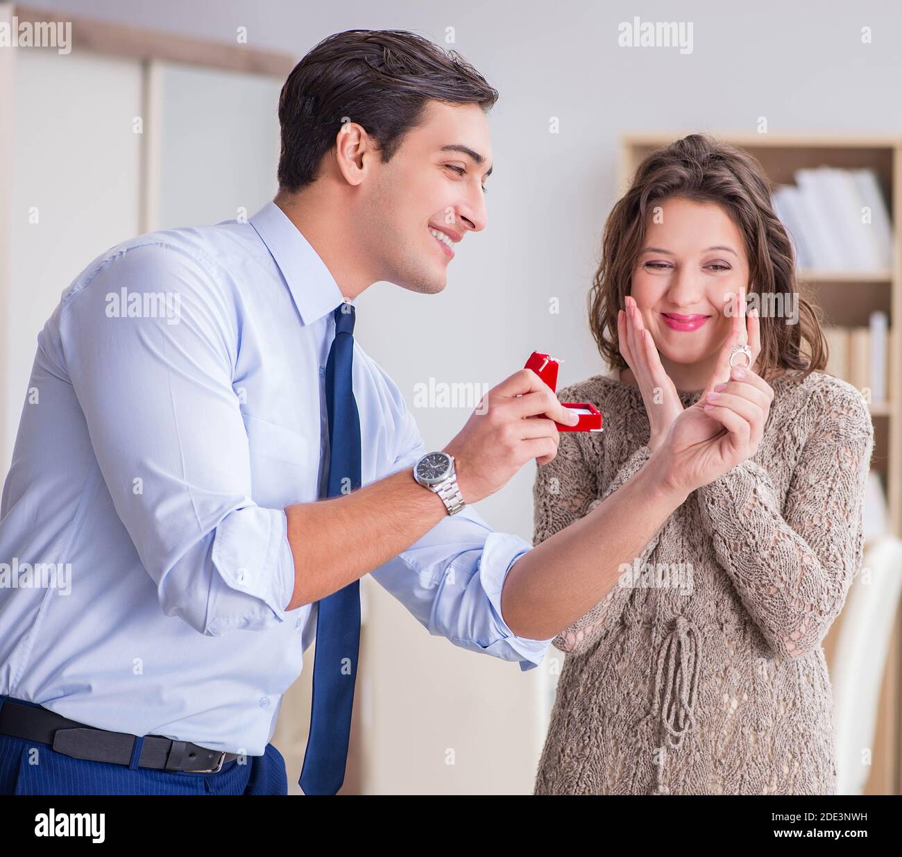 The romantic concept with man making marriage proposal Stock Photo - Alamy