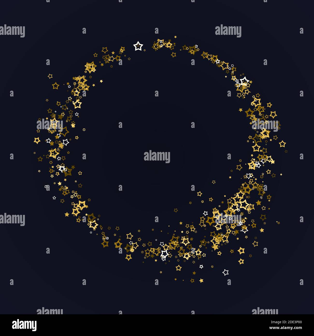 Frame shining golden stars on black background Stock Vector Image & Art ...