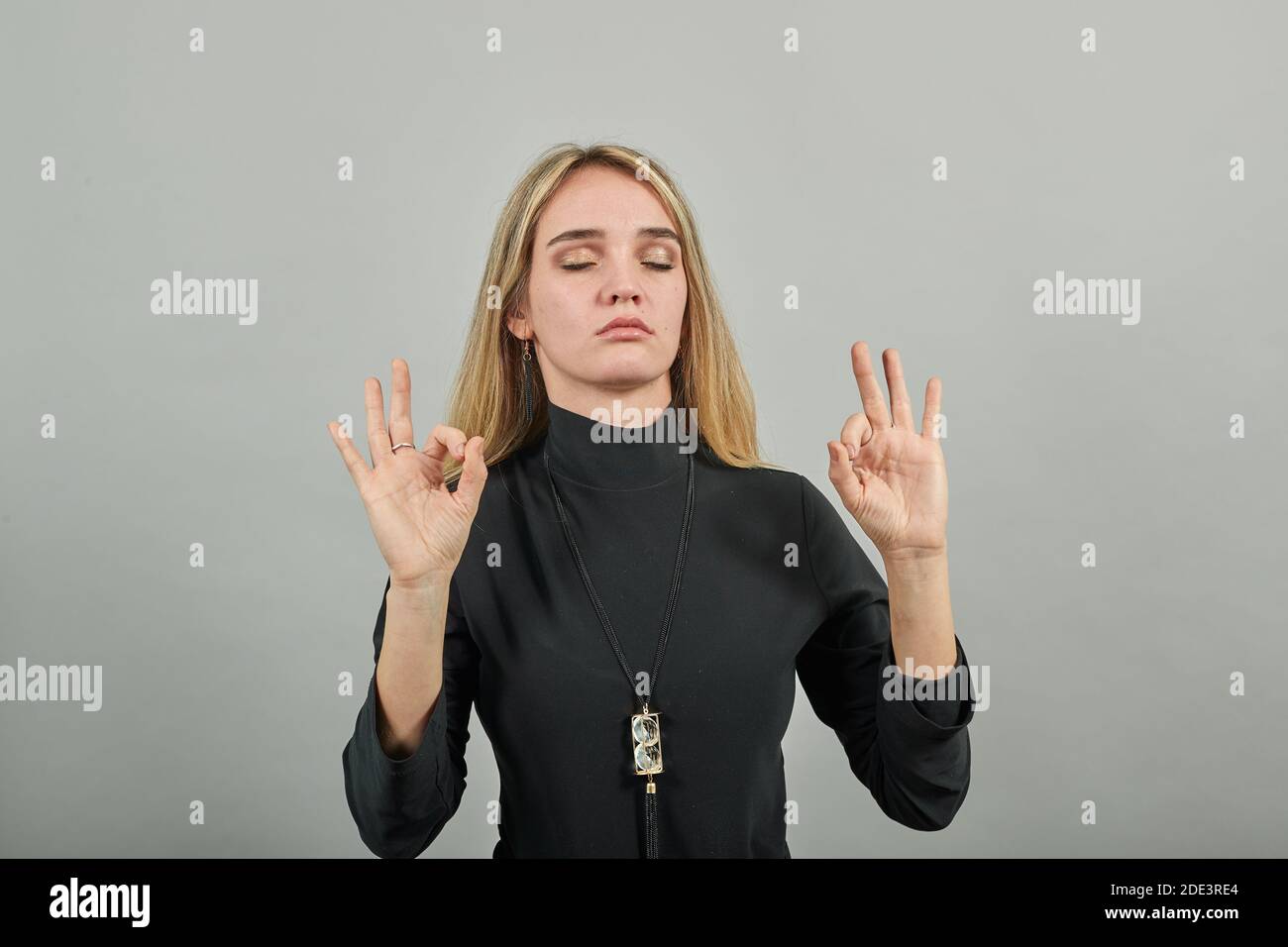 View of hand fingers showing ok sign, gesturing making okay, human ...
