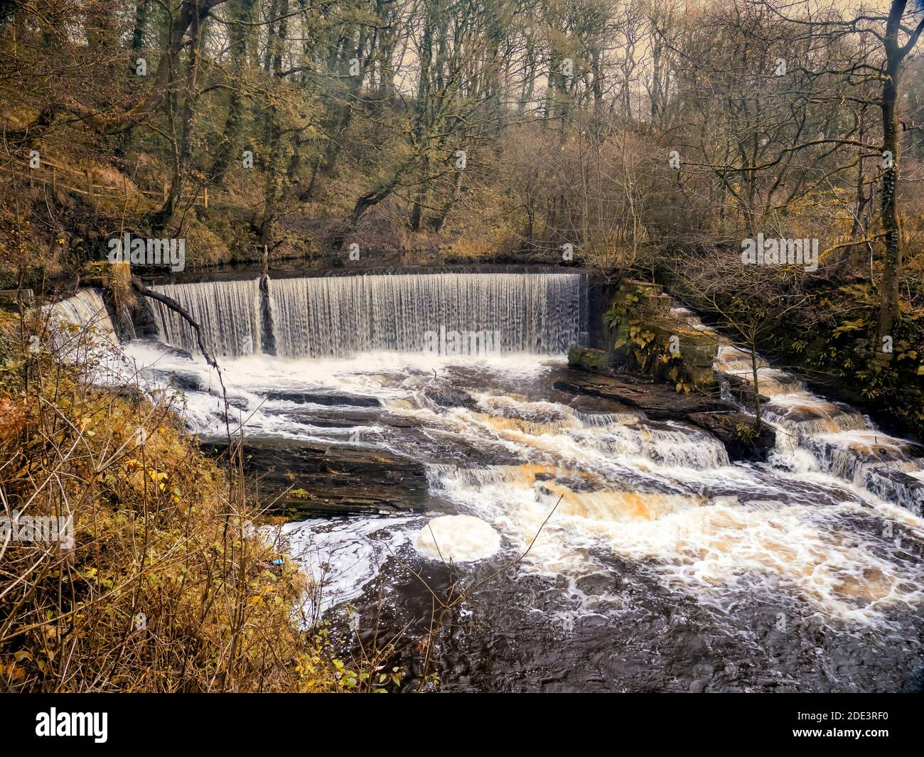 Birkacre Weir at Yarrow Valley Country Park covers over 300 hectares ...