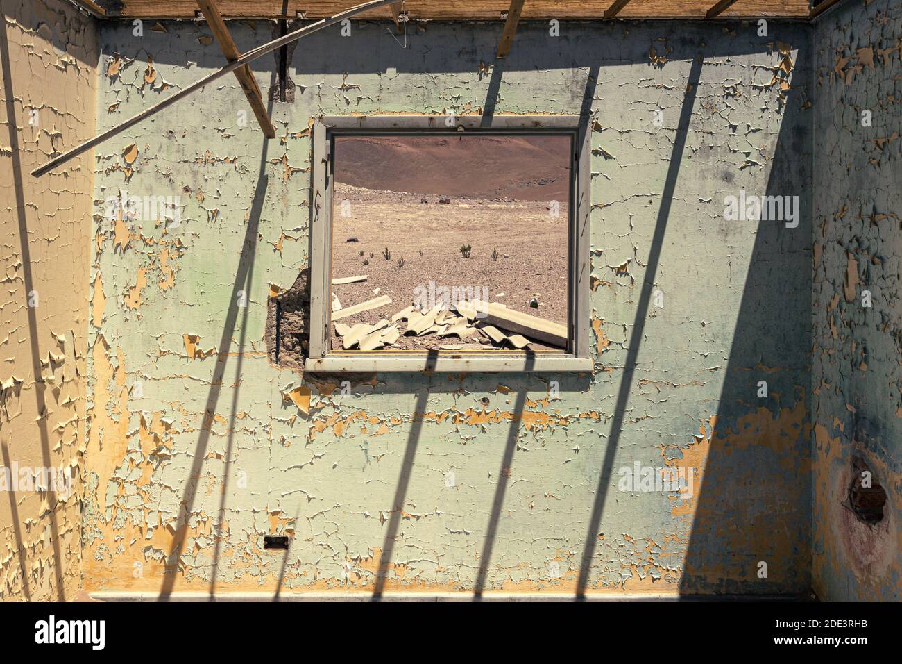View through window of abandoned house Stock Photo - Alamy