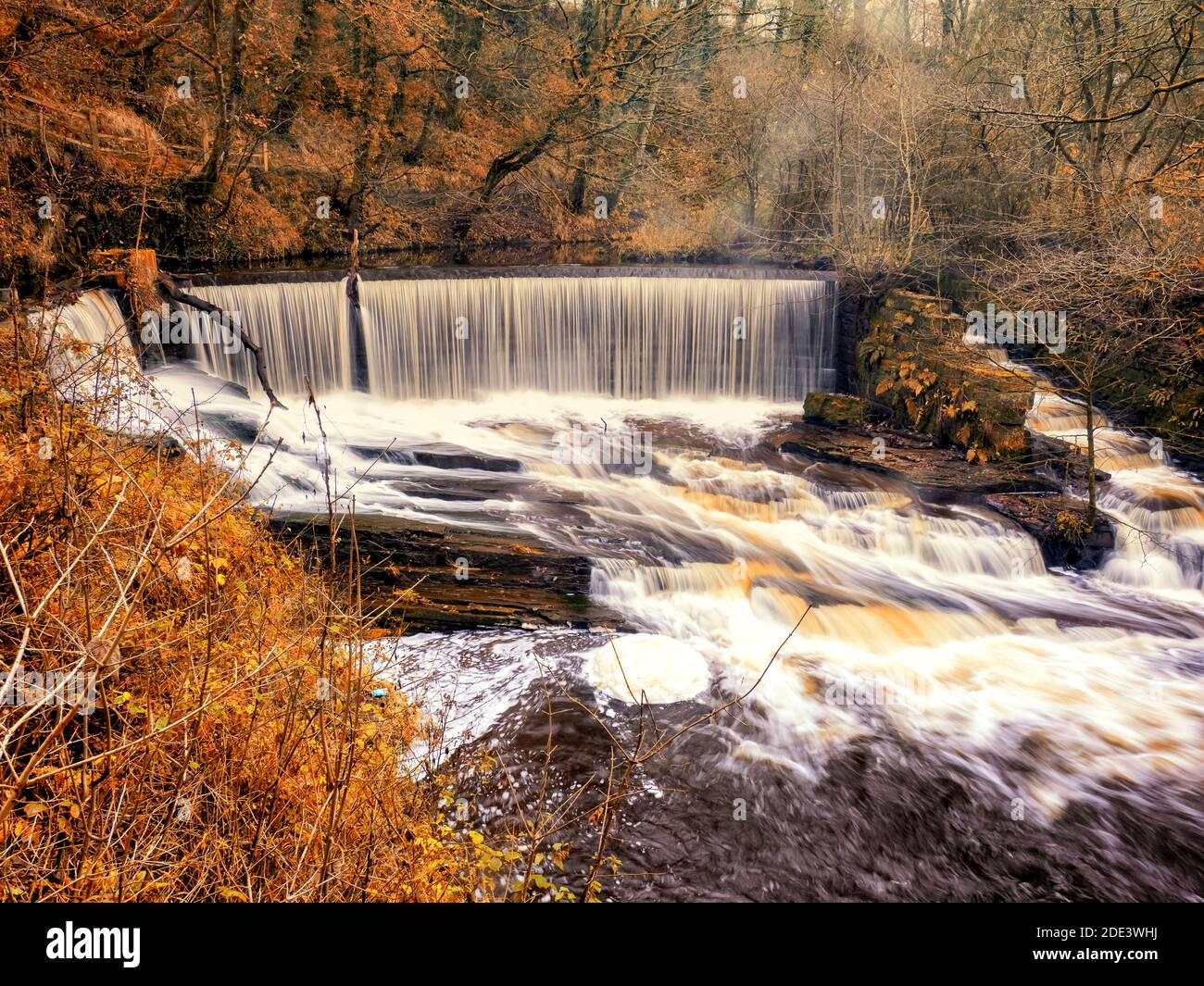 Birkacre Weir at Yarrow Valley Country Park covers over 300 hectares ...