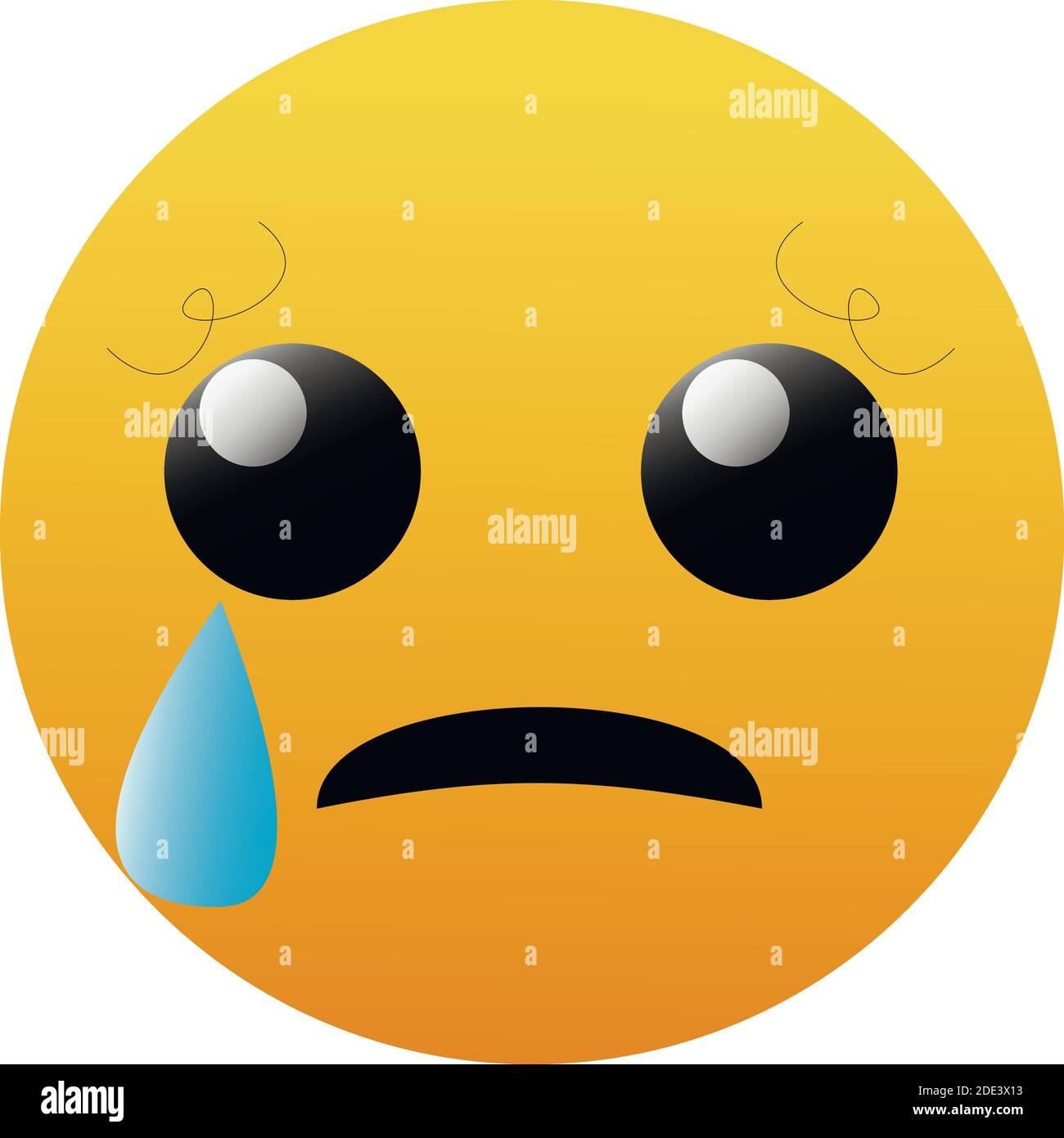 Crying emoticon. Isolated vector illustration on white background Stock ...