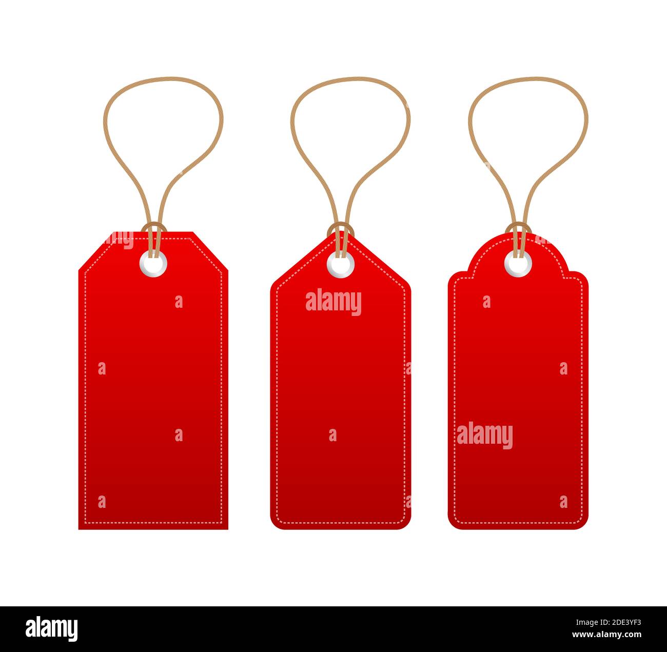 Set of various blank white paper tags, labels, stickers. Isolated ...