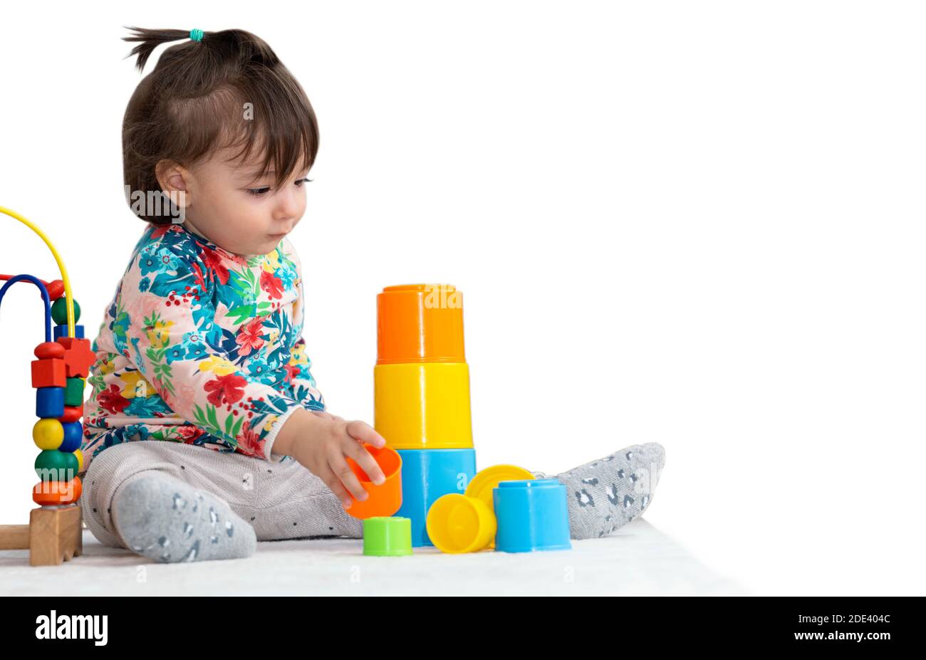 Baby girl building blocks hi-res stock photography and images - Alamy