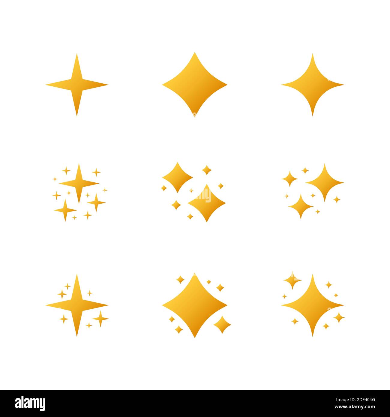 Gold sparkles symbols vector. The set of original vector stars sparkle ...