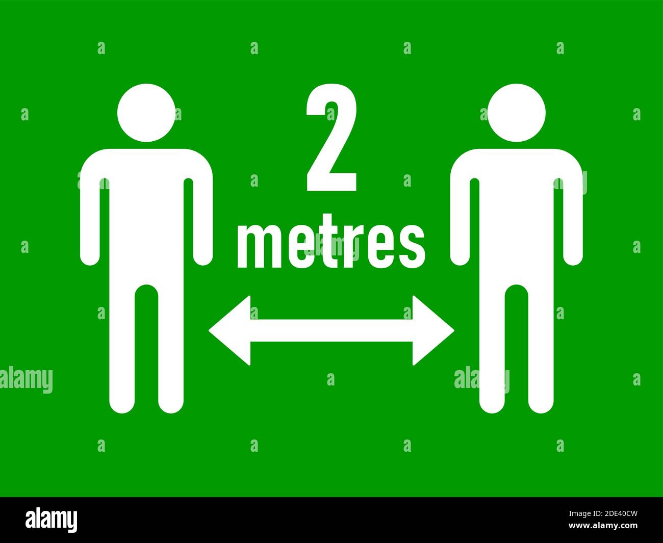 Keep Your Distance 2 Metres or 2 m Social Distancing Warning Symbol ...