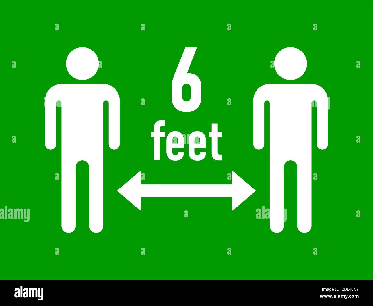 Keep Your Distance 6 Feet or 6 ft Social Distancing Warning Symbol ...