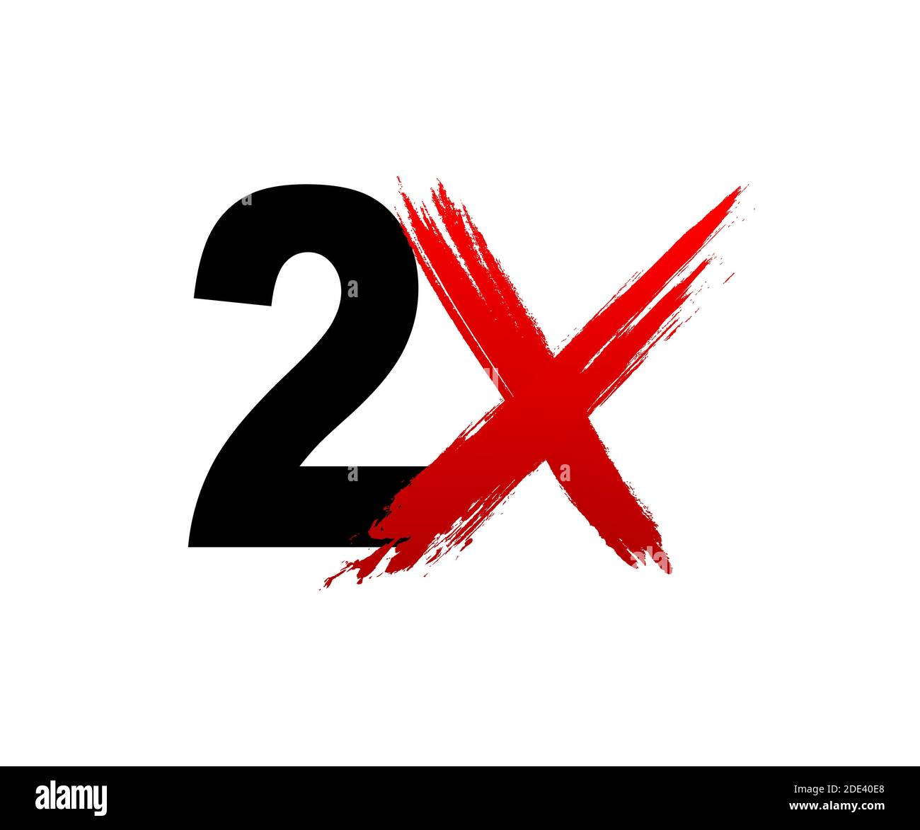 double faster logotype symbol. 2x logo icon. X2 text letter. Vector ...