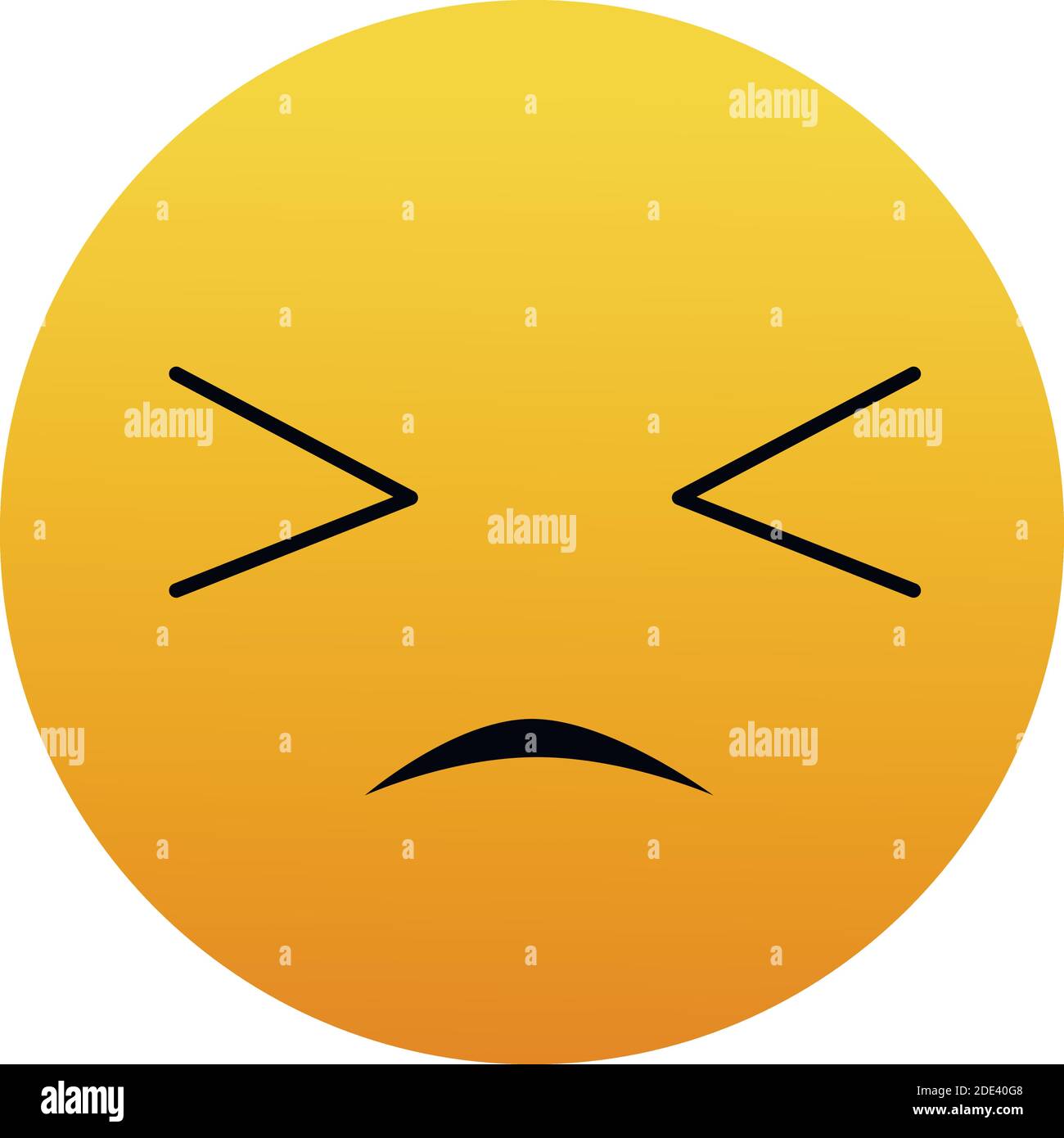 Confounded Unhappy Smile of Emoticon. Confused Smile Icon. Yellow Emoji ...
