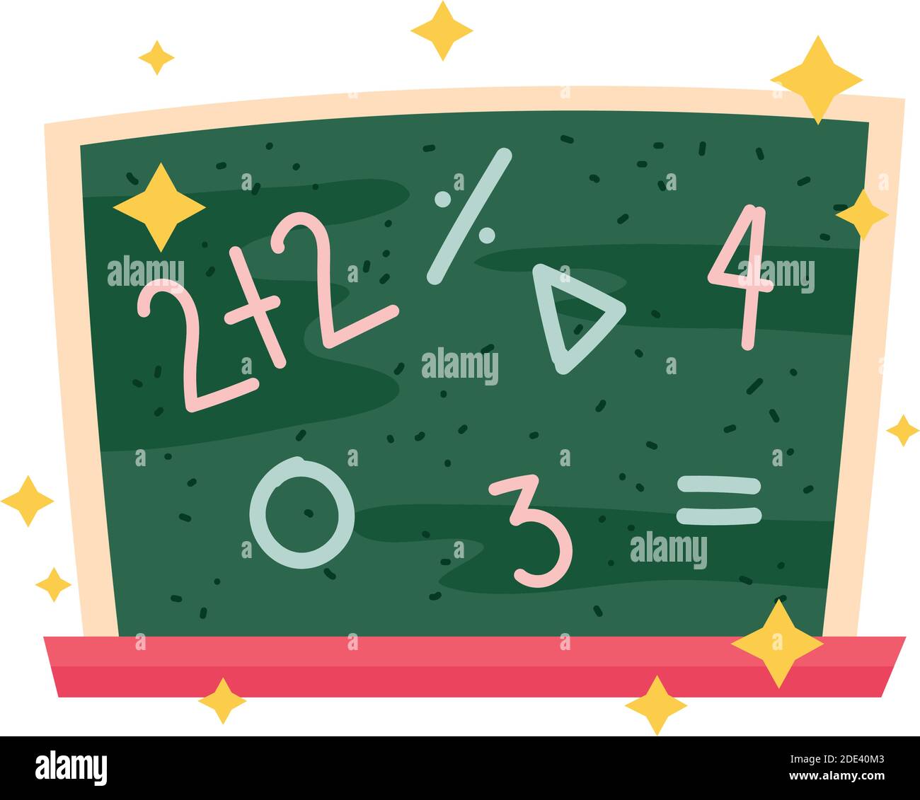 back to school, chalkboard numbers lesson icon vector illustration ...