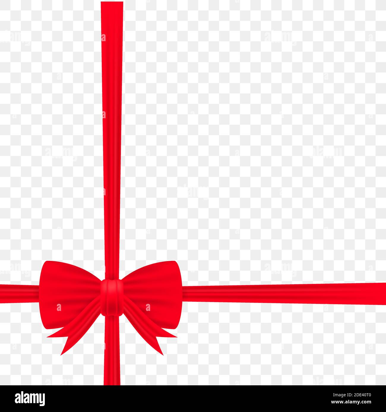 Red bow with ribbons on transparent background. Vector stock ...