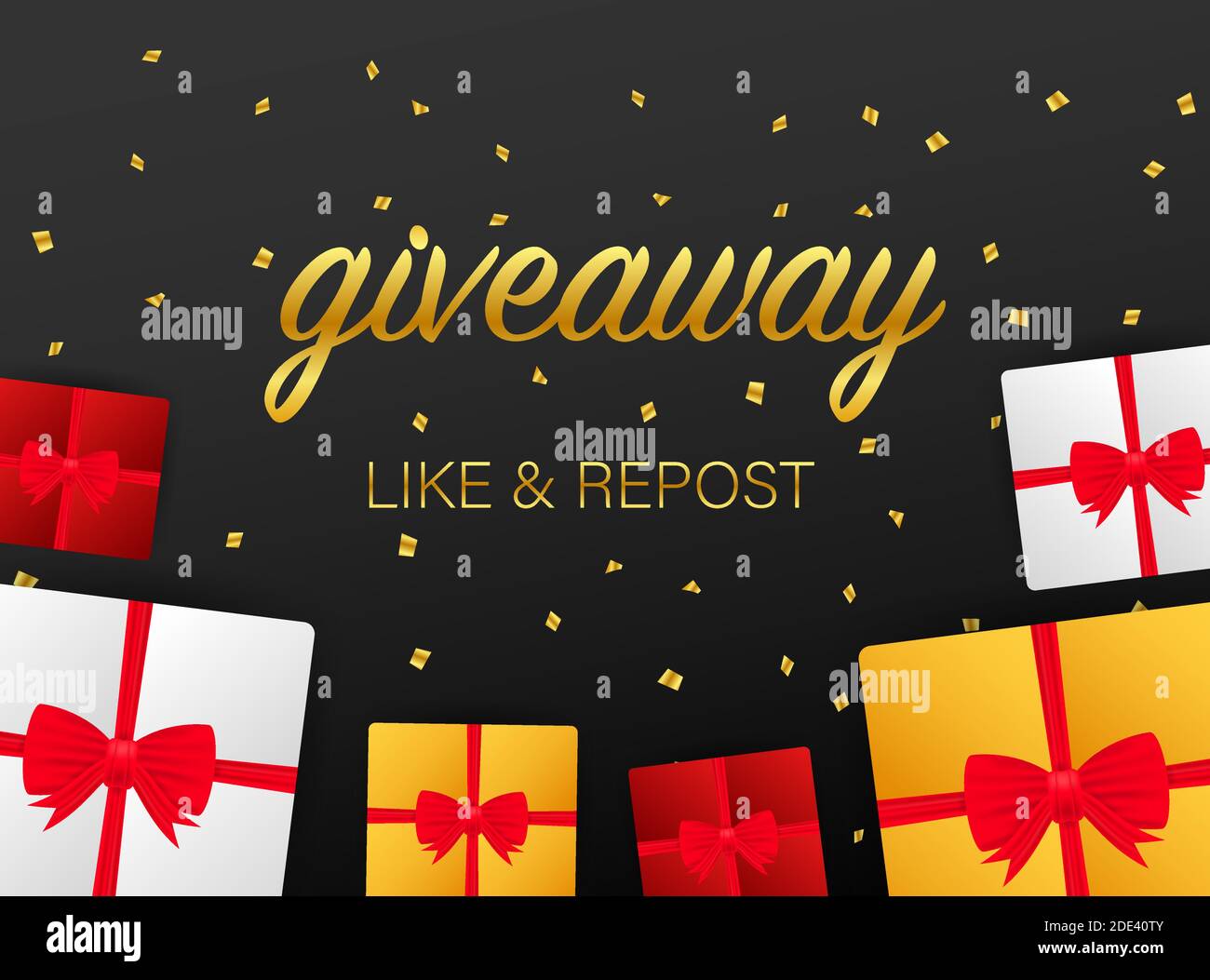 Giveaway banner for social media contests and special offer. Vector ...
