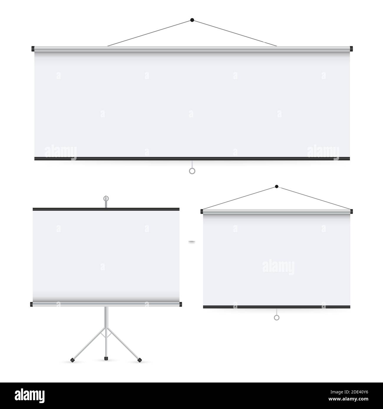 Set Empty Projection screen, Presentation board, blank whiteboard for ...