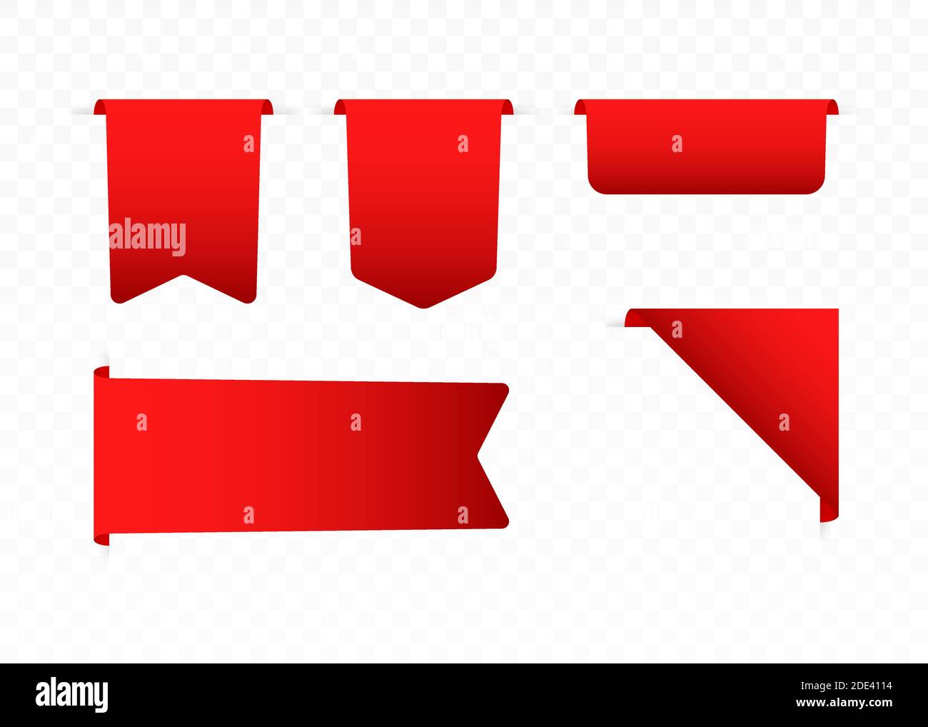 Red Web Ribbons Set With Gradient Mesh. Vector stock illustration Stock ...