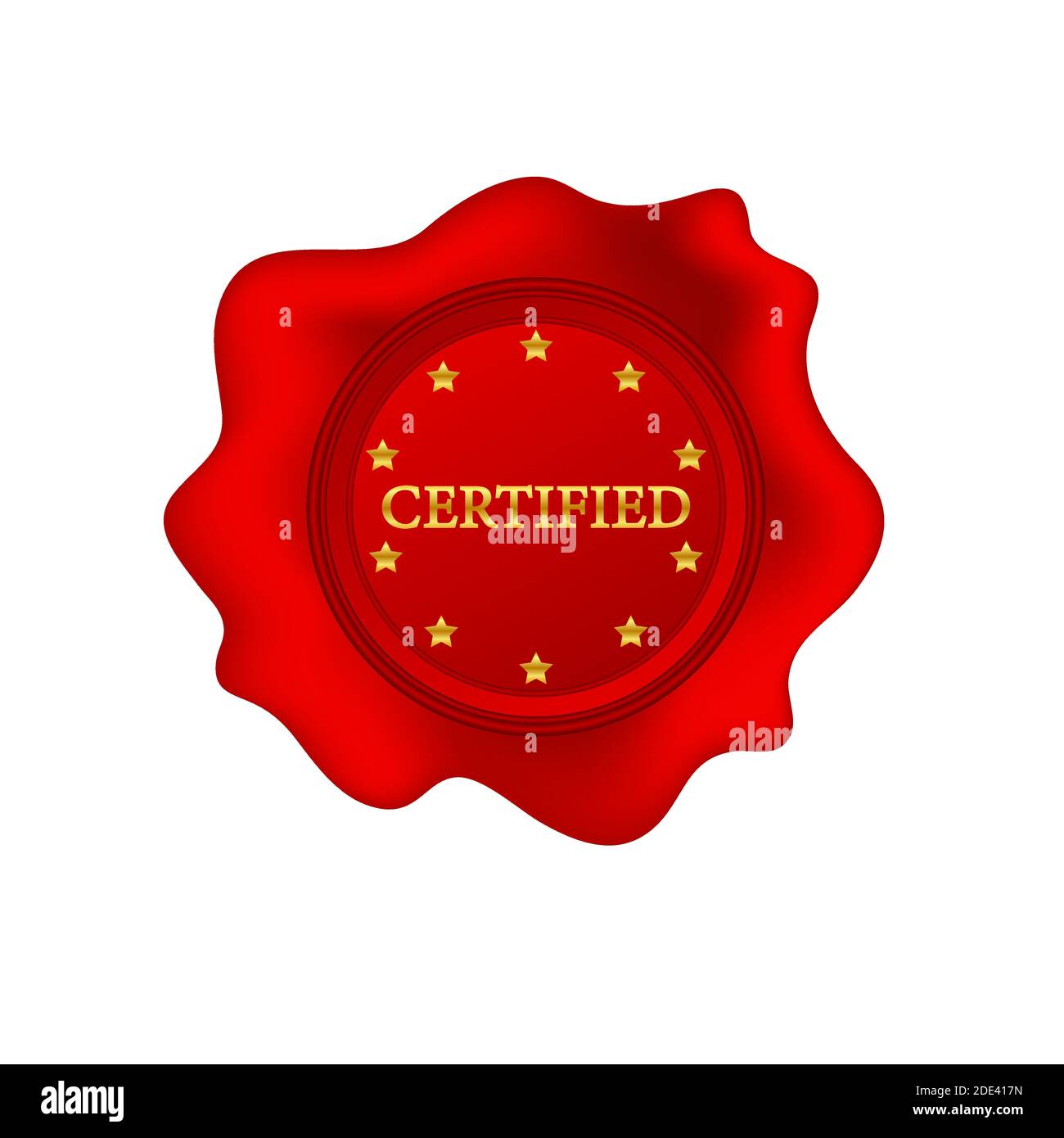 Certified Wax seal, stamp. Certify and check mark. Vector stock ...