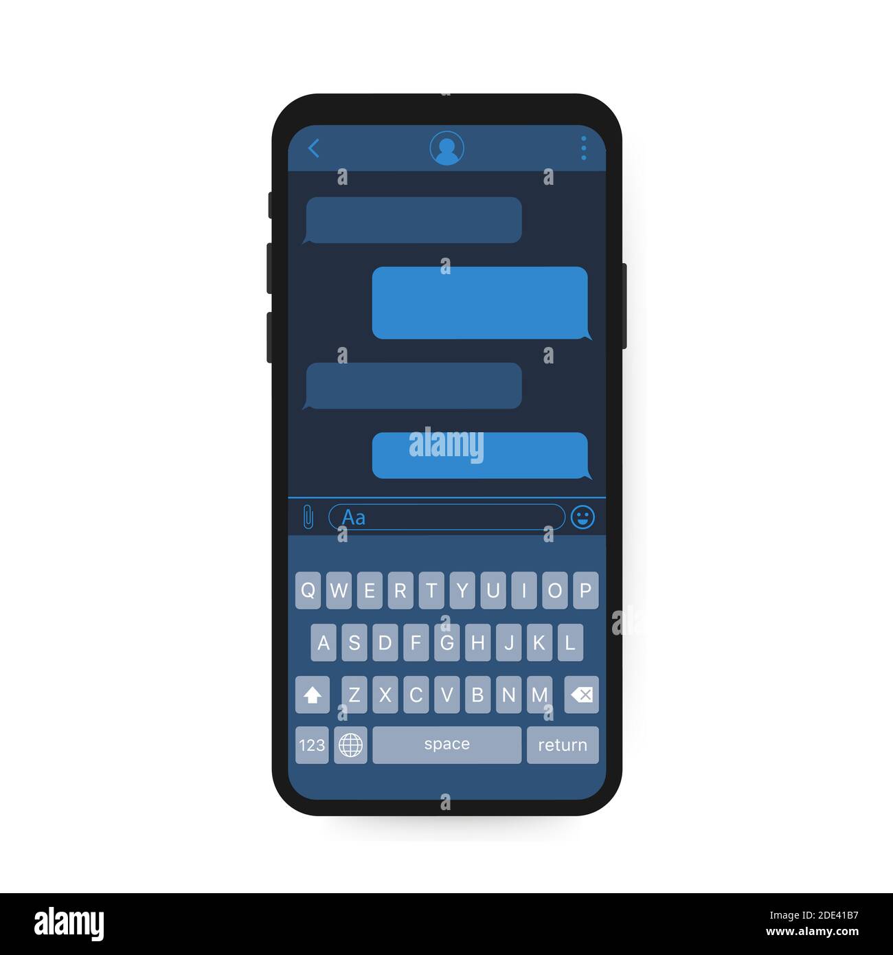 Chat Interface Application with Dialogue window. Clean Mobile UI Design Concept. Sms Messenger ...