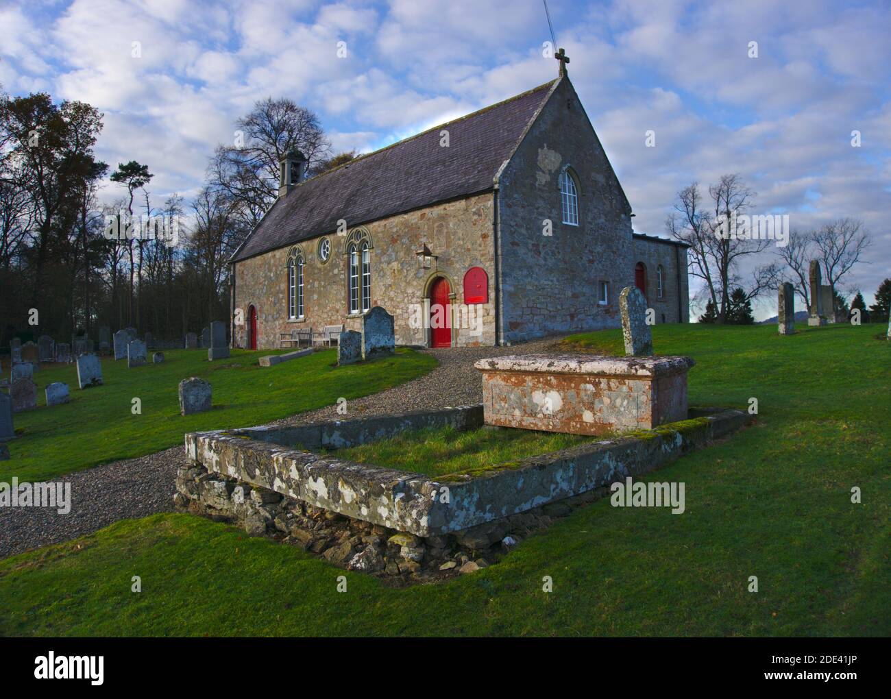 Grave stones in front of Maxton church, one of the "four kirks on the ...