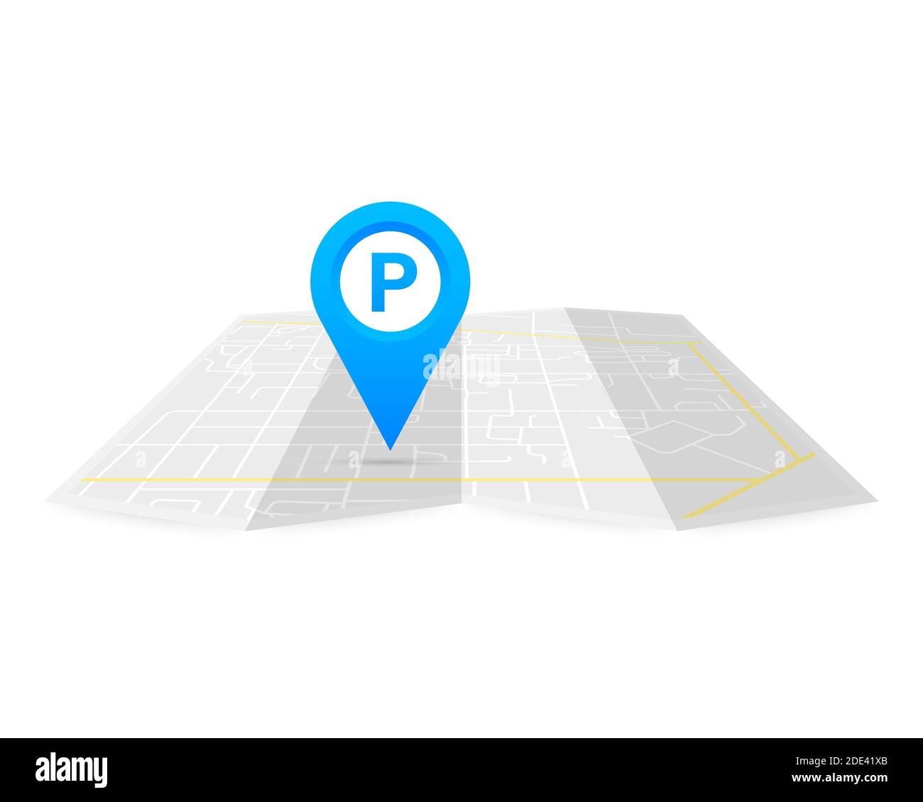 Parking pinpoint blue on map. Parking map point sign. Vector stock ...