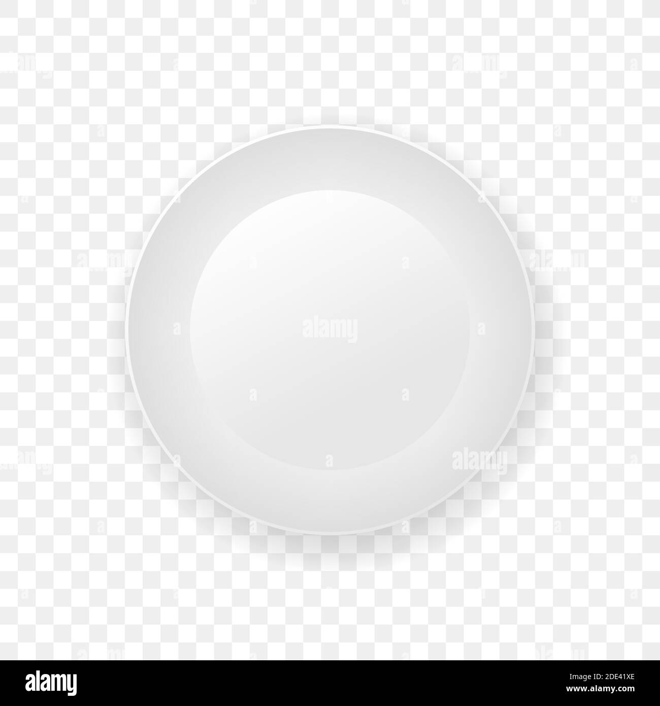 White plate isolated on transparent background. Vector stock ...