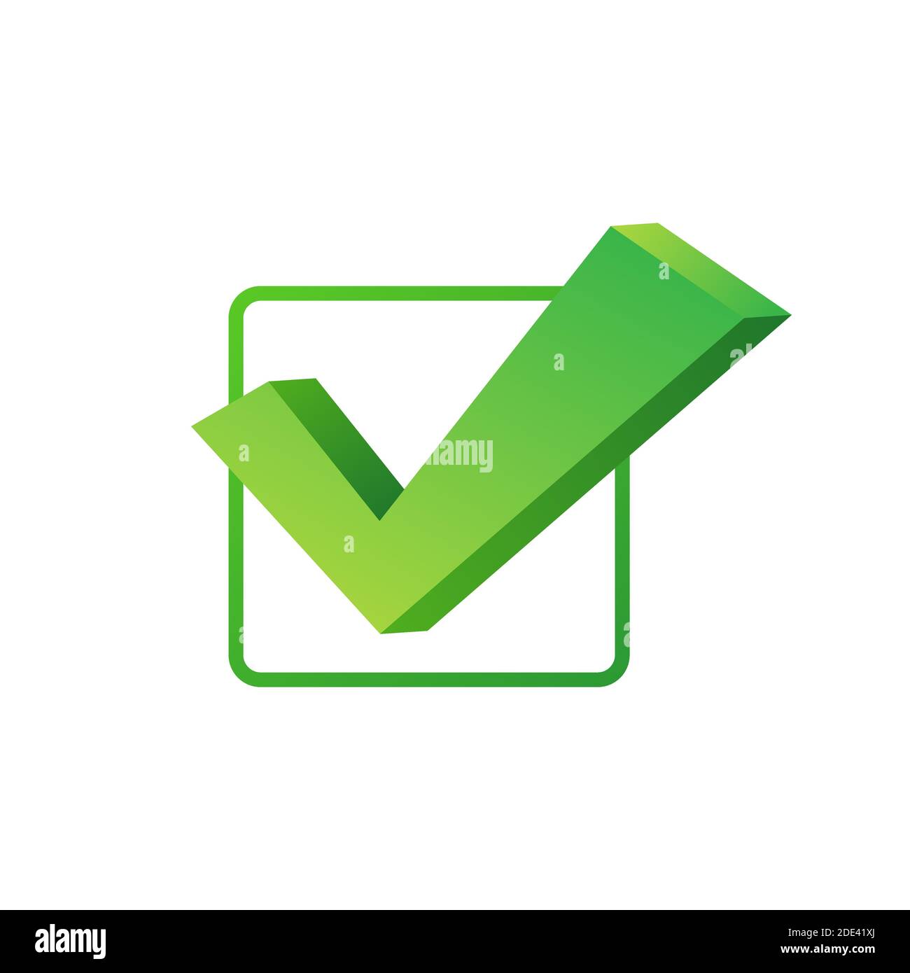 Checkmark. Green approved sticker on white background. Vector stock ...