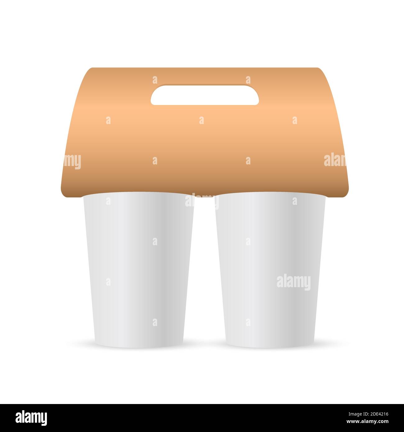 Coffee cup holder paper. Blank coffee cup carrier mockup. Vector stock ...